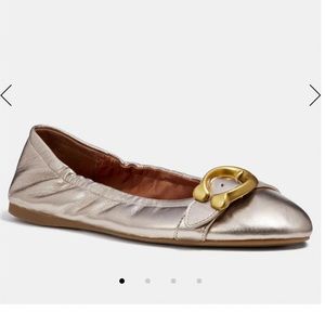 Coach | Shoes | Nwt Coach Stanton Buckle Ballet Flats Gold 5us | Poshmark